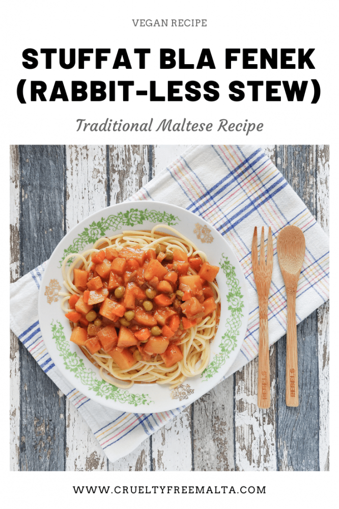 Stuffat Bla Fenek - Vegan Maltese Rabbit Stew Recipe | CrueltyFreeMalta.com